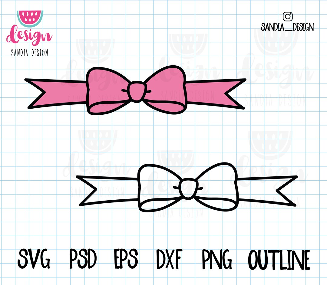 Doodle Bow Divider, SVG, PNG, Psd, Outline, Personal and Commercial Use ...