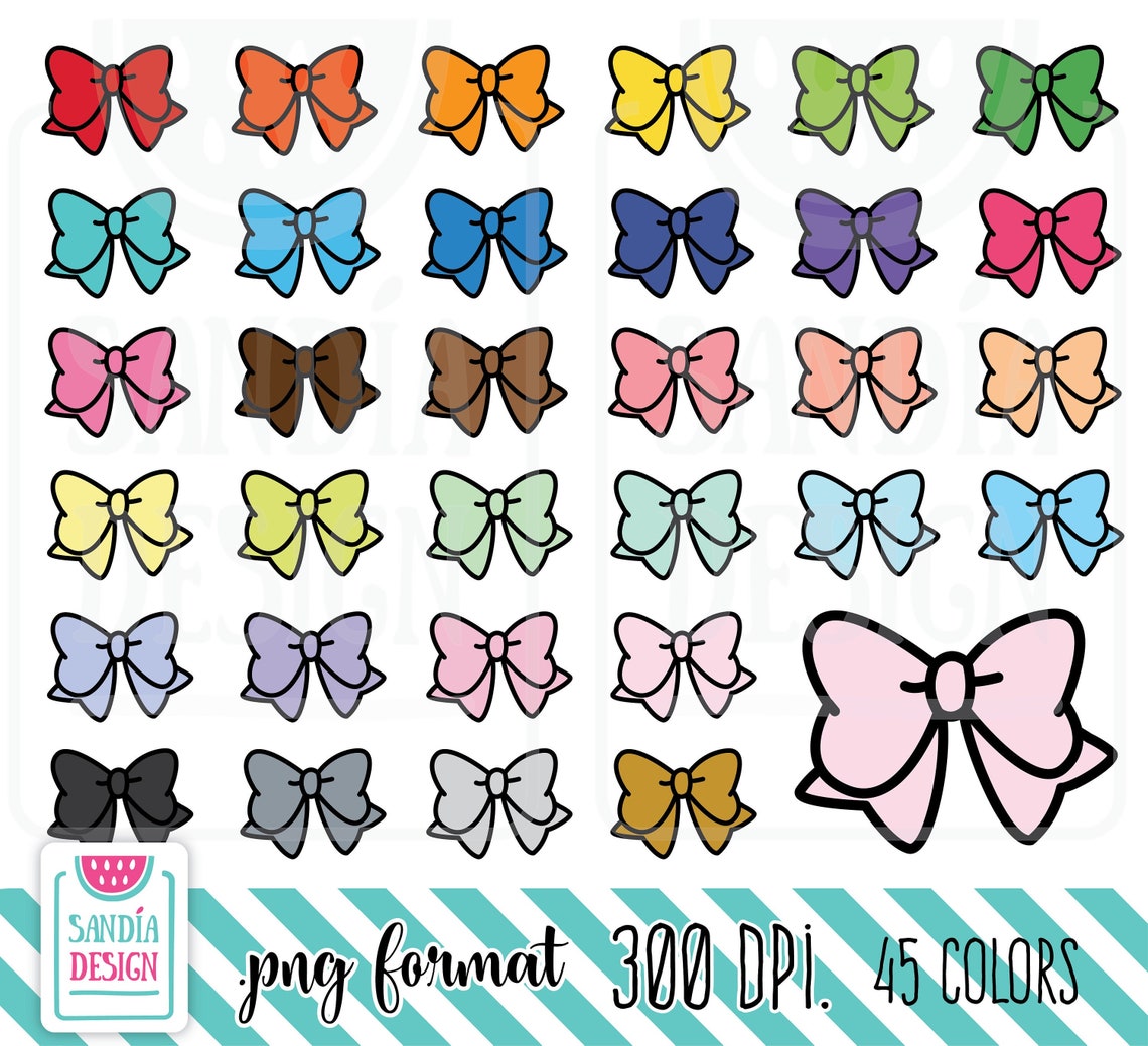 45 Doodle Kawaii Bow Clipart. Personal and Comercial Use. - Etsy