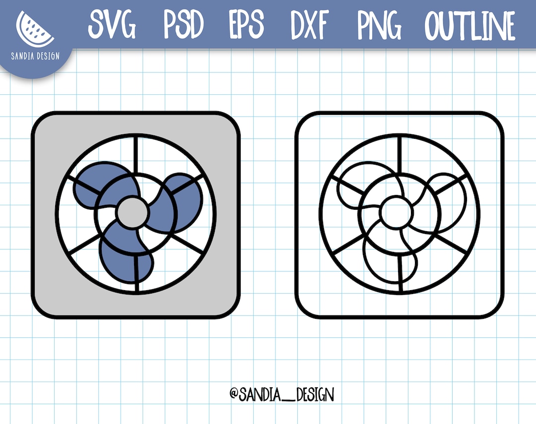 Doodle Bathroom Fan, SVG, PNG, Psd, Outline, Personal and Commercial ...
