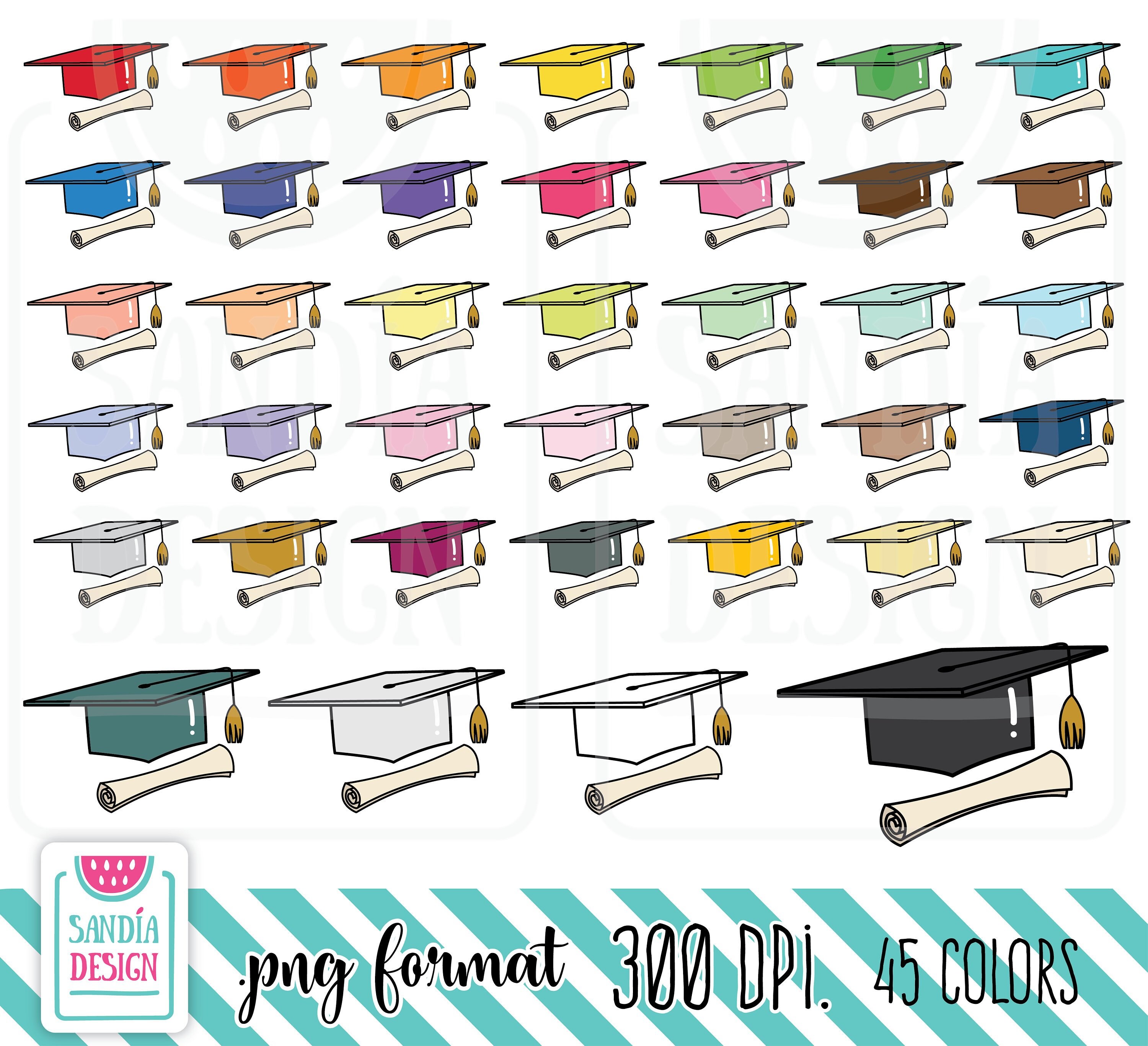 45 Doodle Graduation Clipart. Personal and Commercial Use. - Etsy
