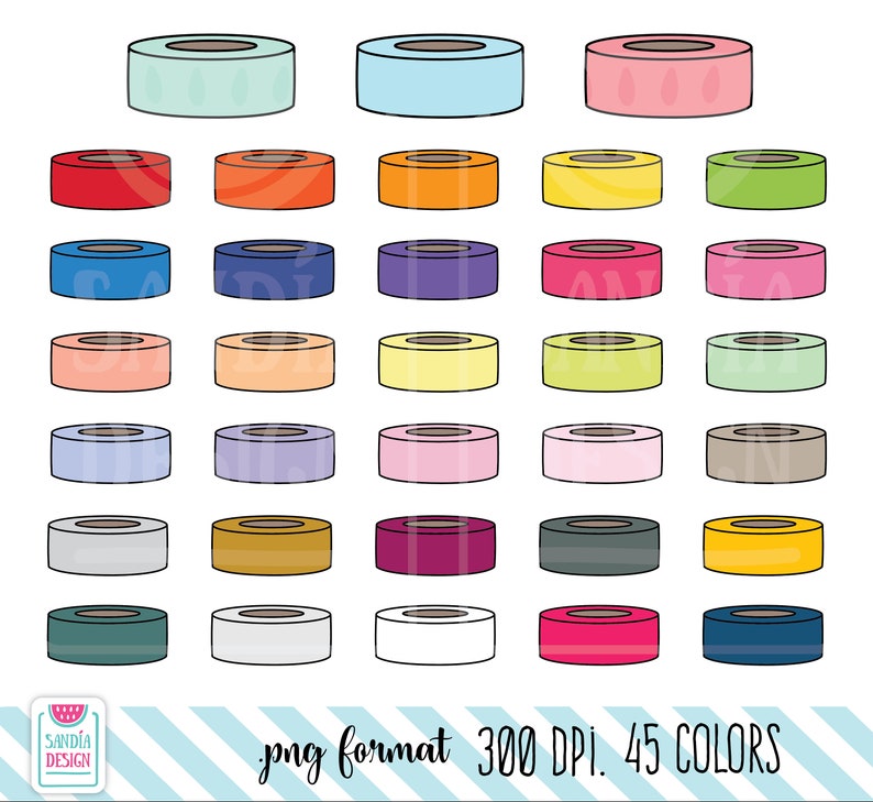90 Doodle Washi Tape Clipart. Personal and Comercial Use. - Etsy