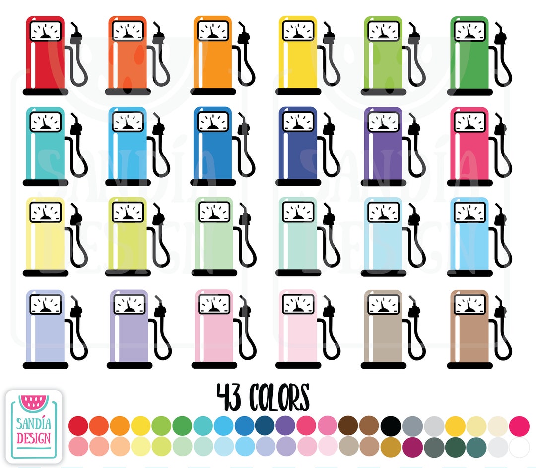 Gas Pump Clipart. Oil Gas Clipart. Personal and Commercial Use. - Etsy