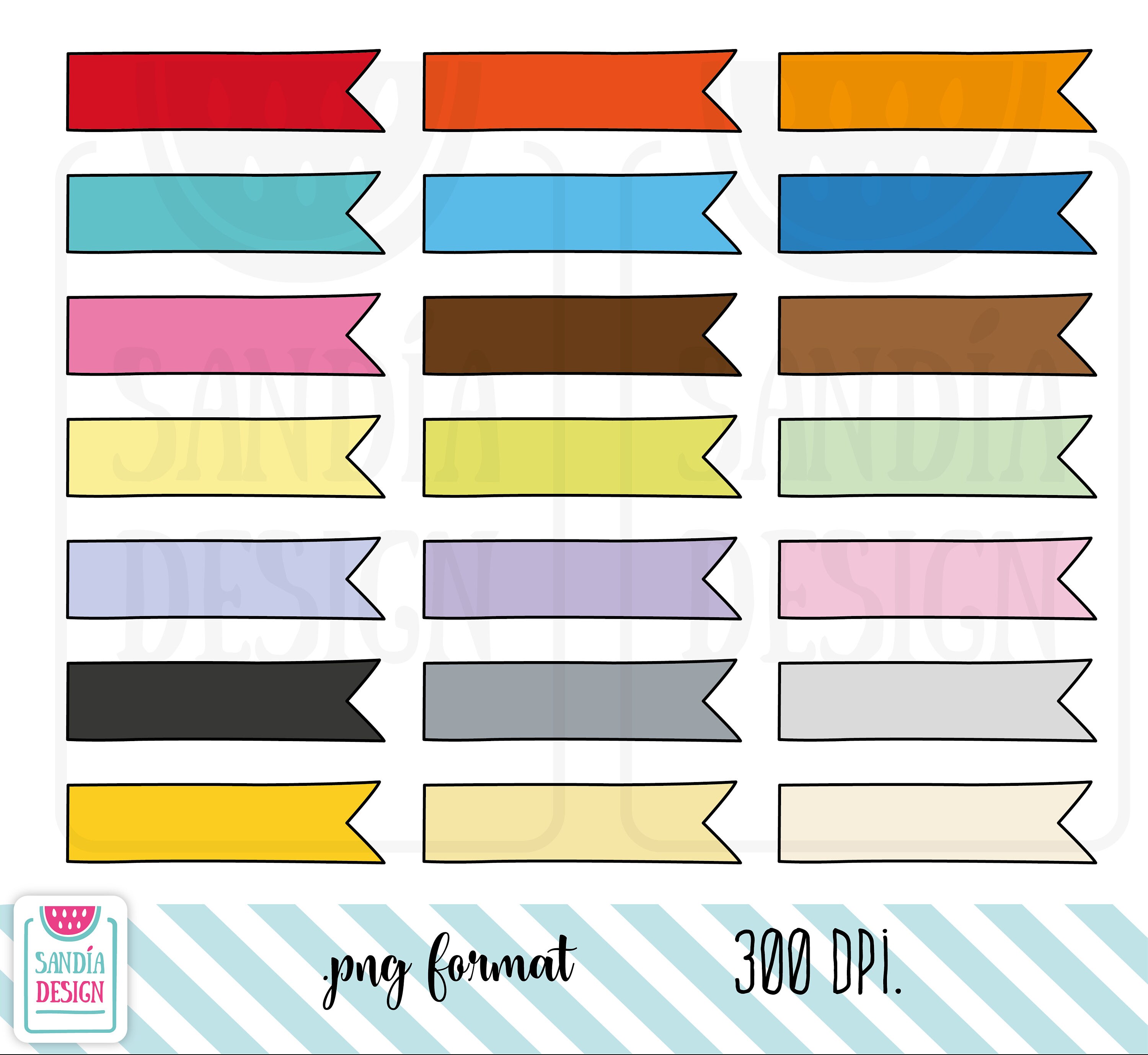Doodle Banner Clipart. Personal and Comercial Use. - Etsy