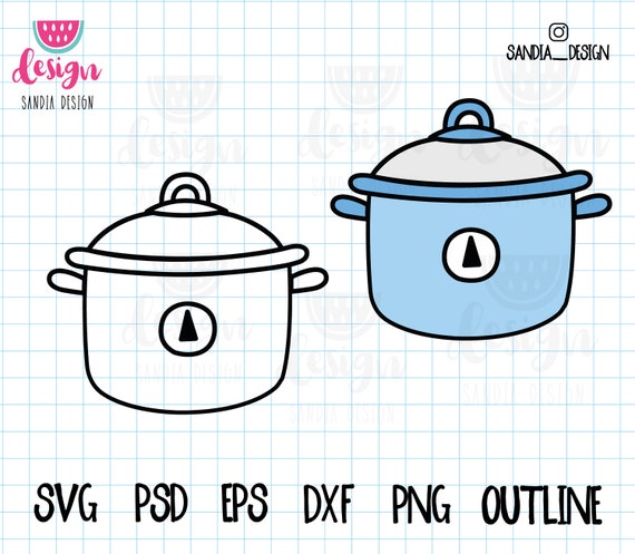 Doodle Crockpot SVG PNG Psd Outline Personal and | Etsy