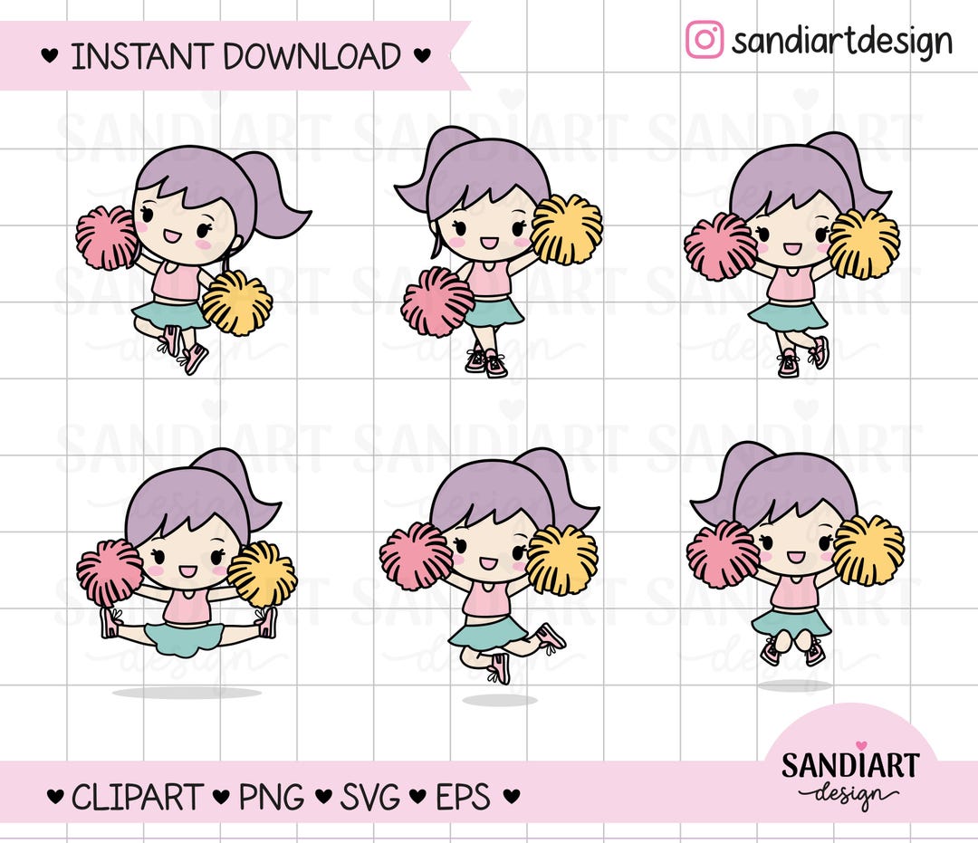 Cheerleader Clipart, Chibi Girl, Clipart, PNG, SVG and EPS. Personal ...