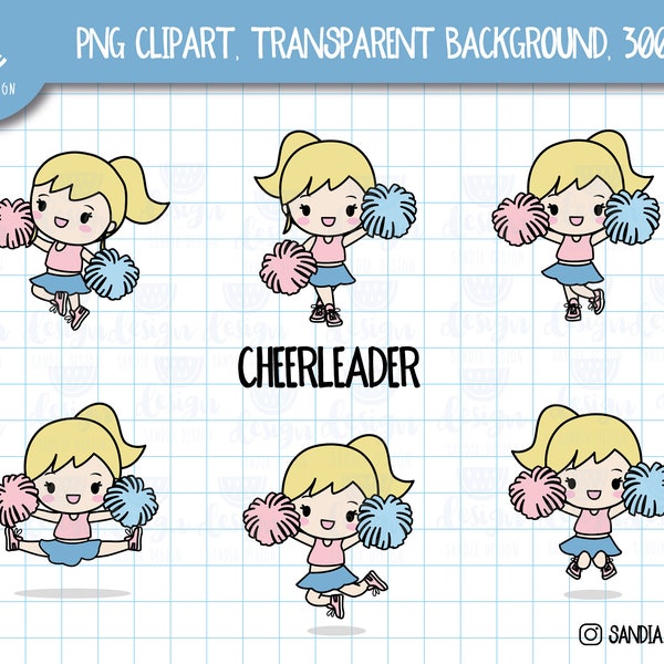 Cheerleader Girl Clipart Etsy