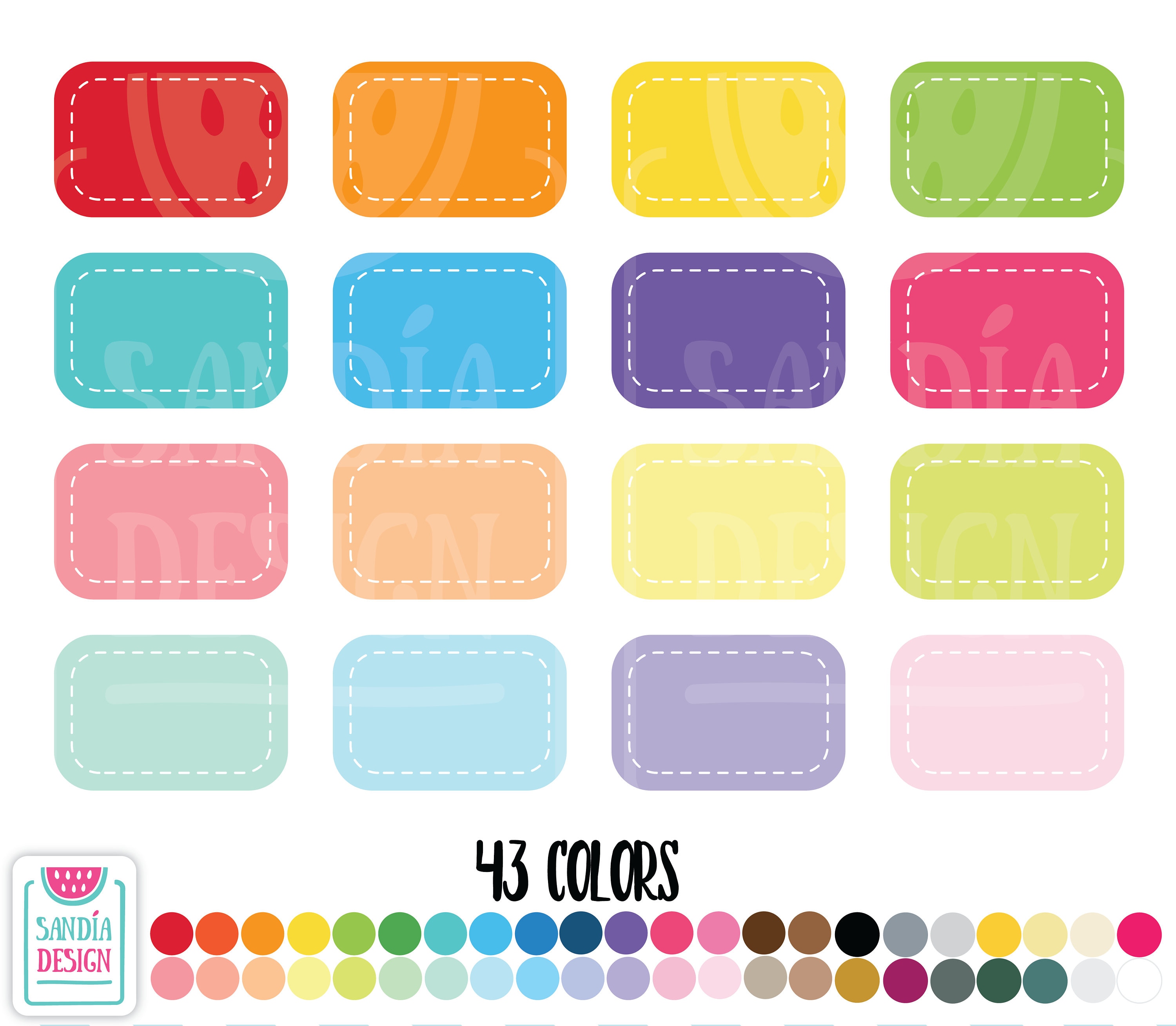 Stitched Half Box Clipart. Half Box Clipart. Personal and Commercial ...