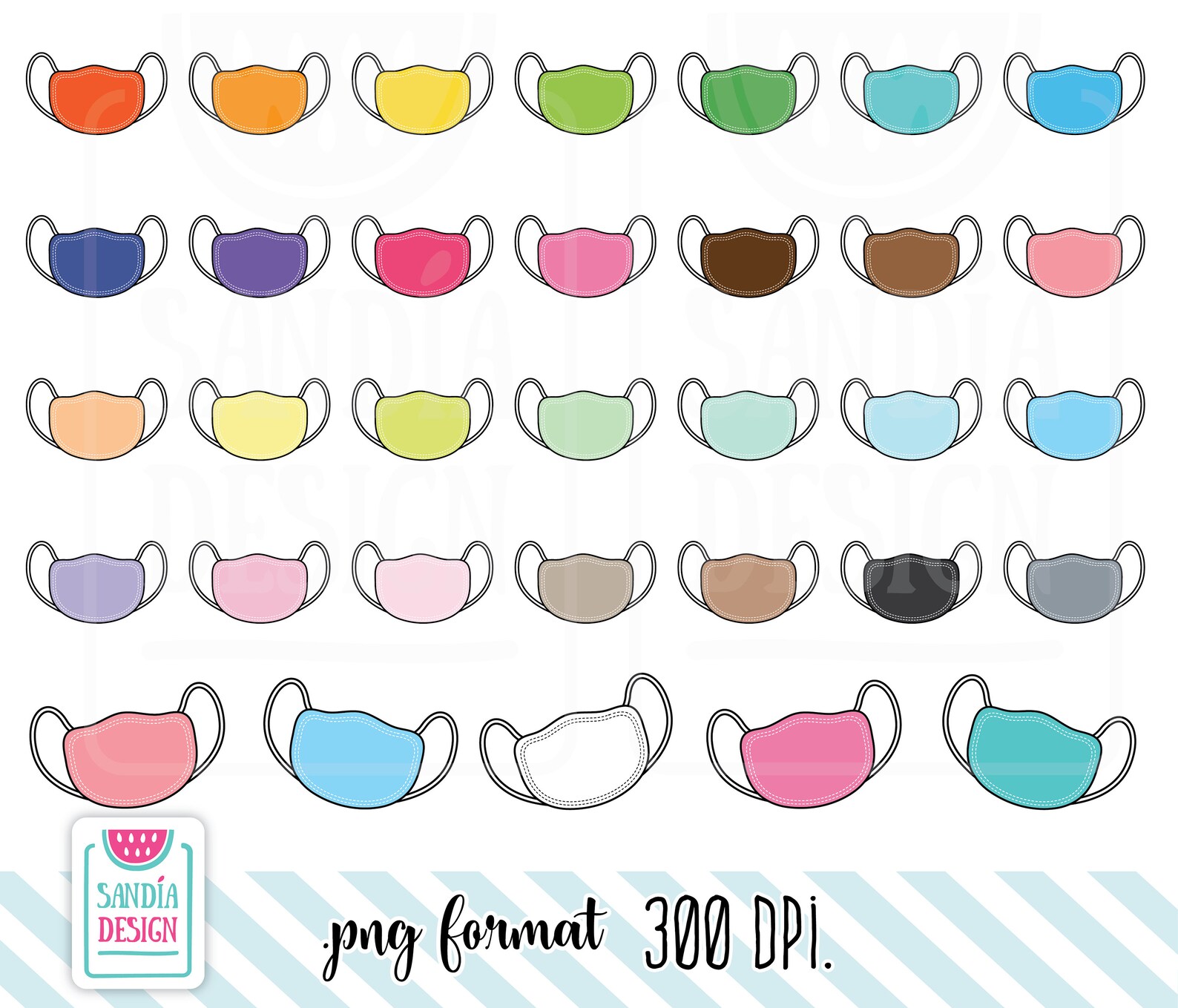 45 Doodle Mask Clipart. Personal and Comercial Use. - Etsy