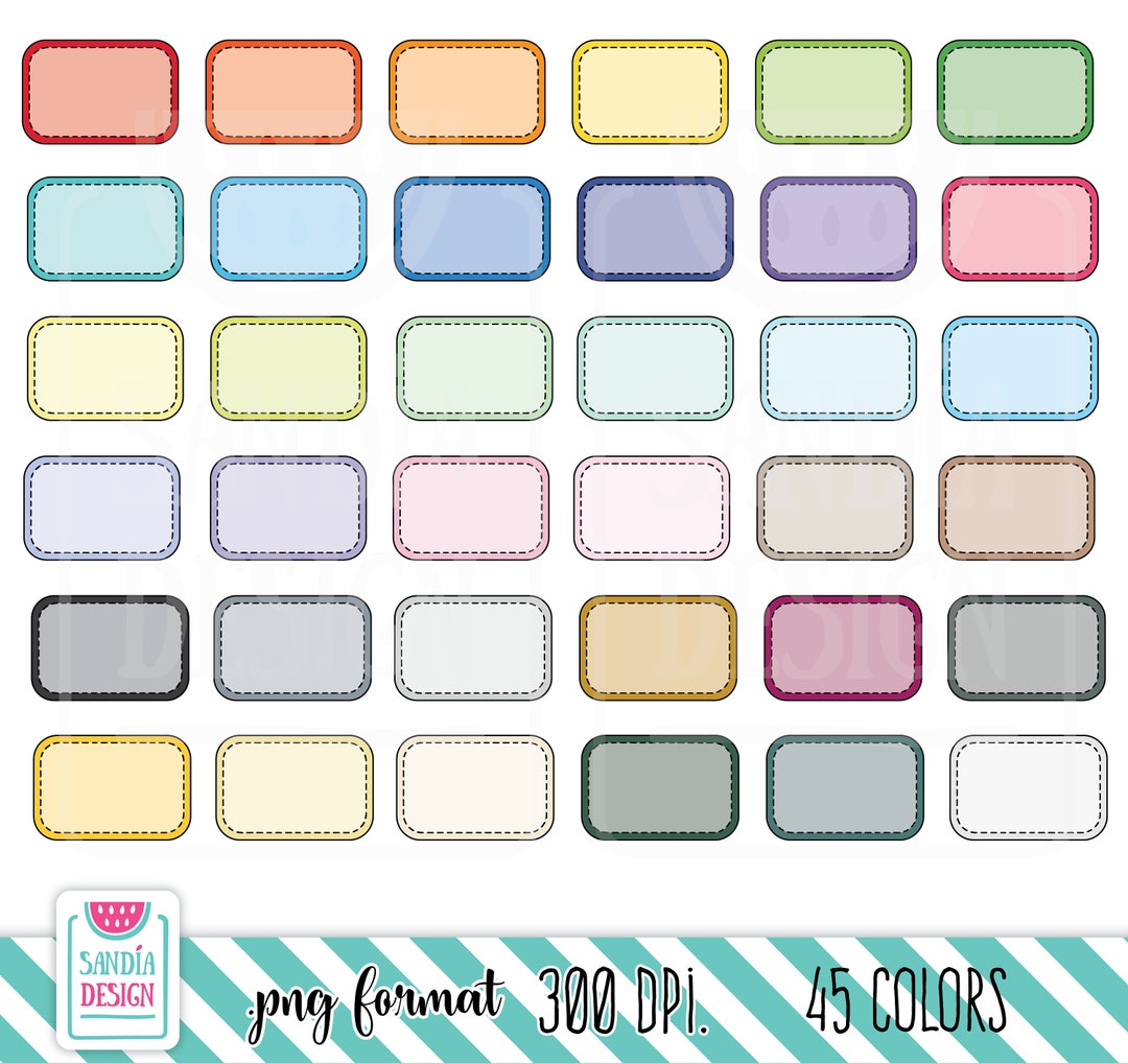 45 Doodle Stitched Half Box Clipart. Personal and Comercial - Etsy