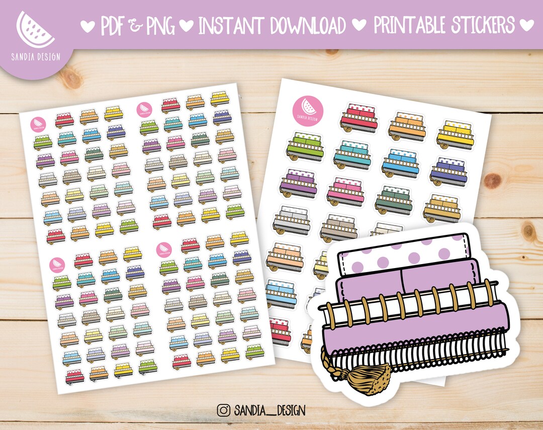 Printable Stickers Sheet, Printable Planner Stickers. Doodle Stack of ...