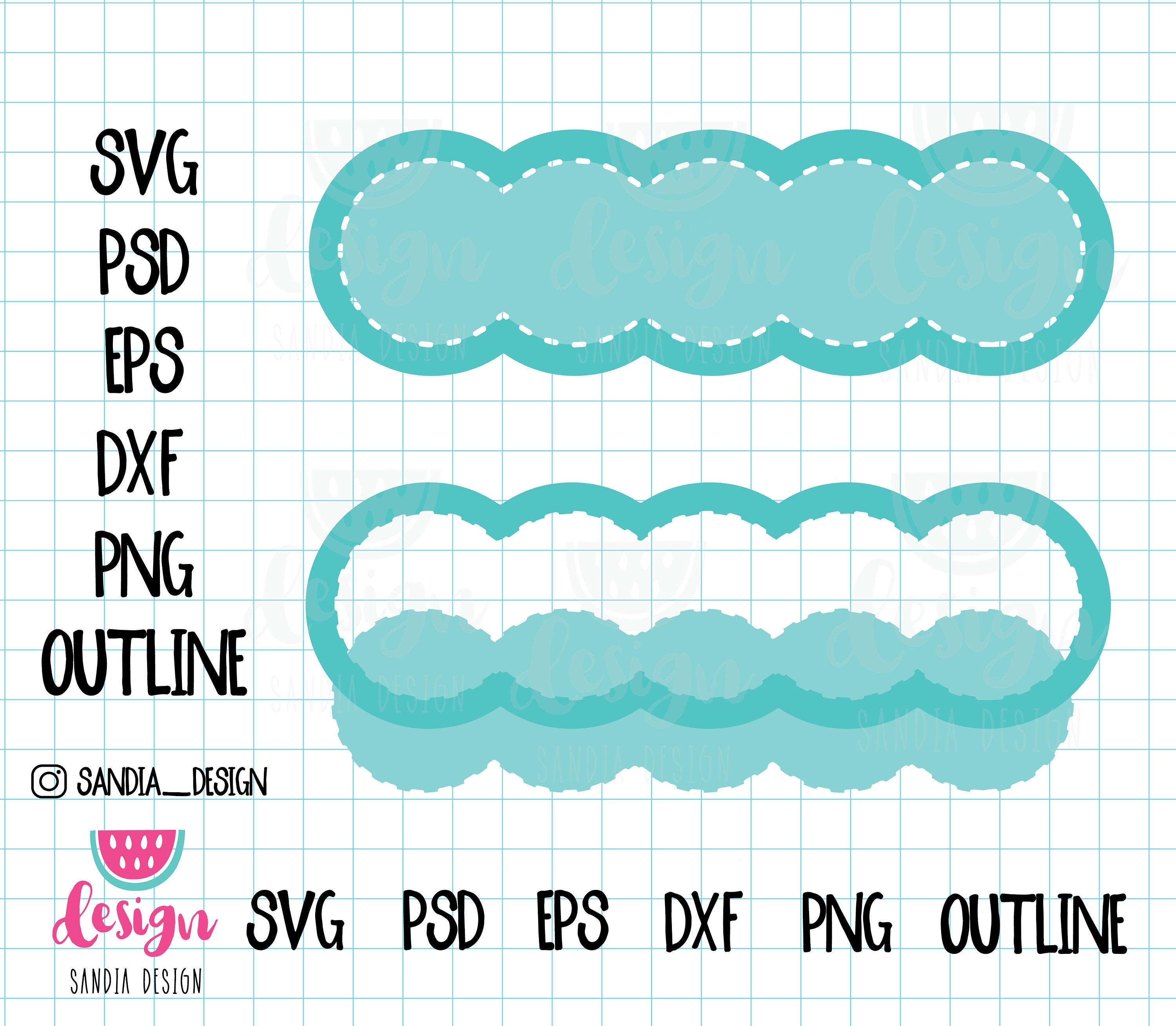 Stitched Quarter, SVG, PNG, PSD, Outline, Personal and Commercial Use ...