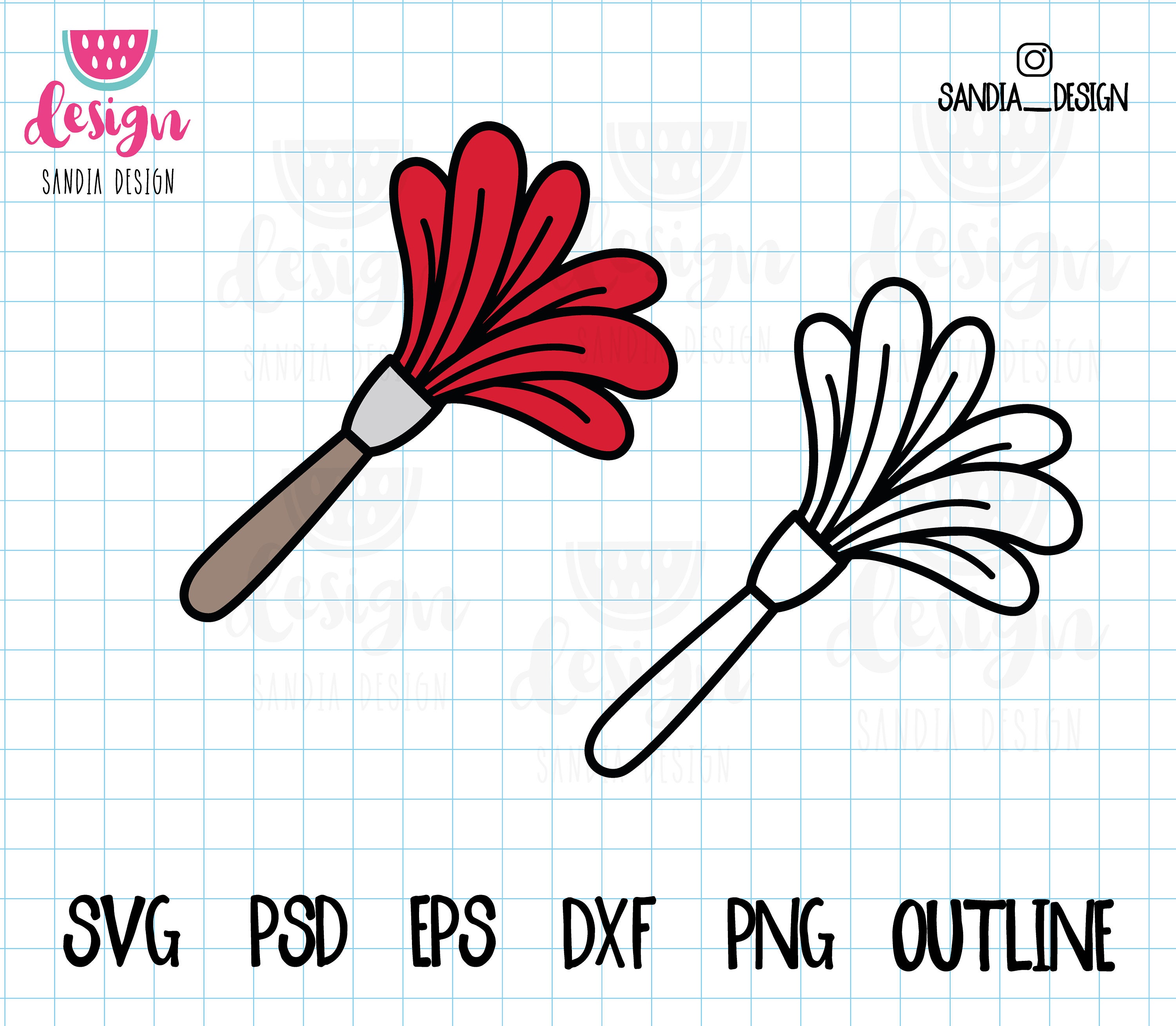Doodle Duster, SVG, PNG, Psd, Outline, Personal and Commercial Use ...