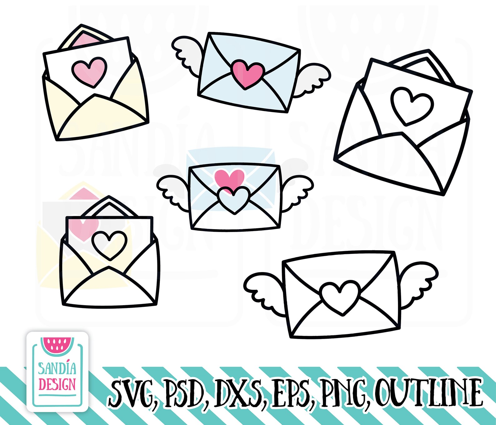 Happy Mail Icon Doodle Envelope SVG PNG PSD | Etsy