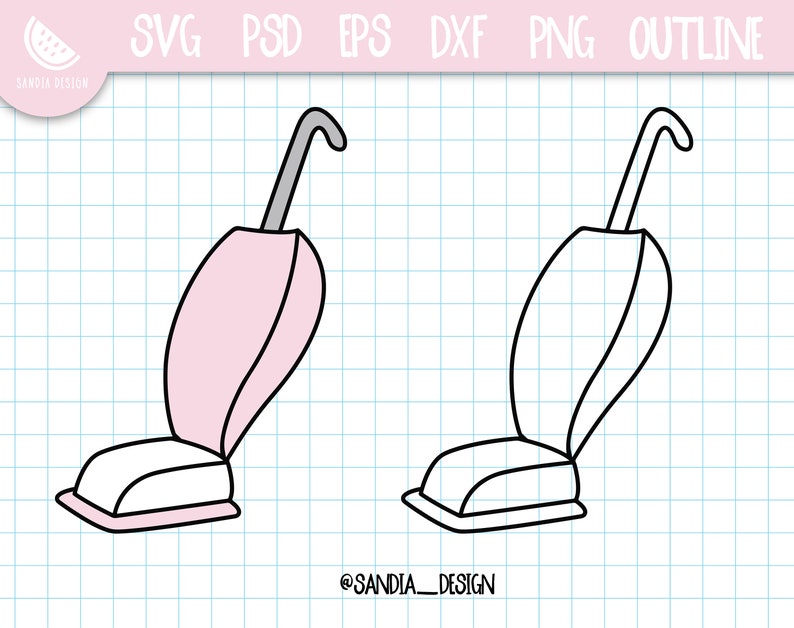 Doodle Vacuum SVG PNG Psd Outline Personal and Comercial - Etsy