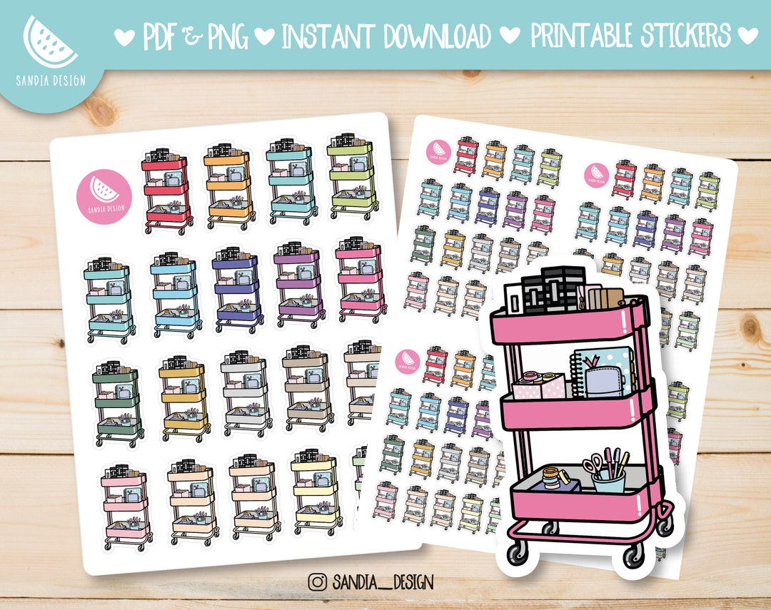 Printable Stickers Sheet, Printable Planner Kart Stickers. Doodle ...