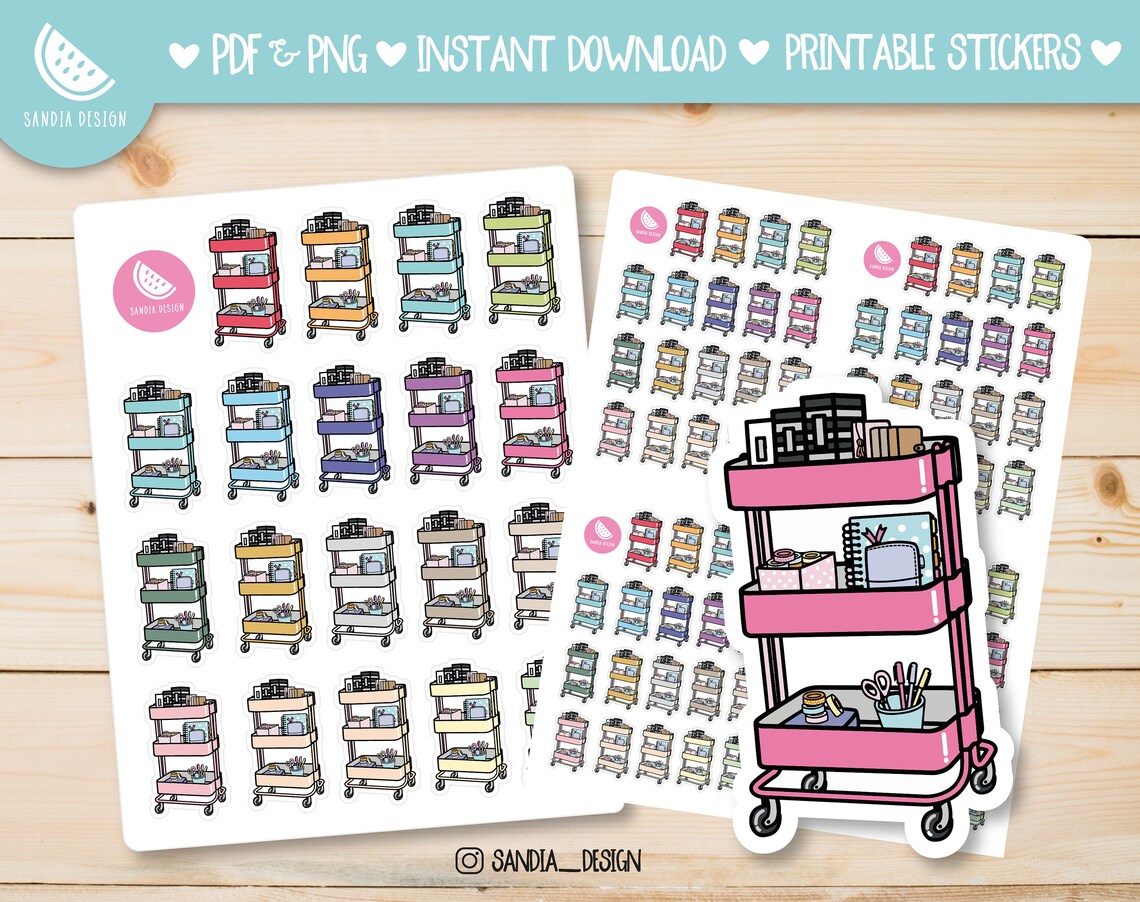 Printable Stickers Sheet Printable Planner Kart Stickers. - Etsy