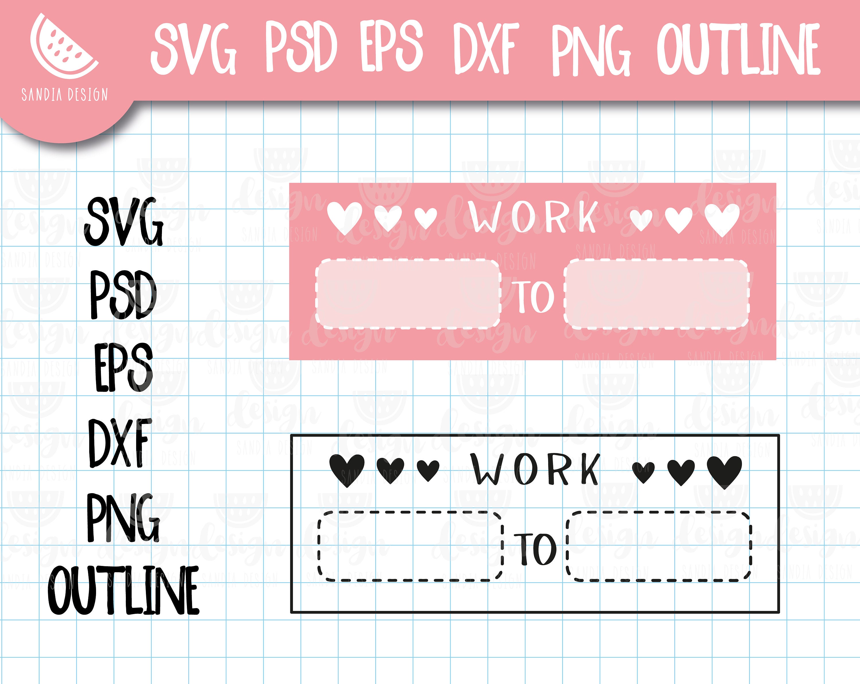 Work SVG PNG PSD Outline Personal and Comercial Use | Etsy