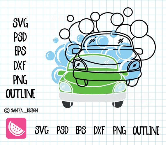 Doodle Paper Car Wash SVG PNG Psd Outline Personal and - Etsy