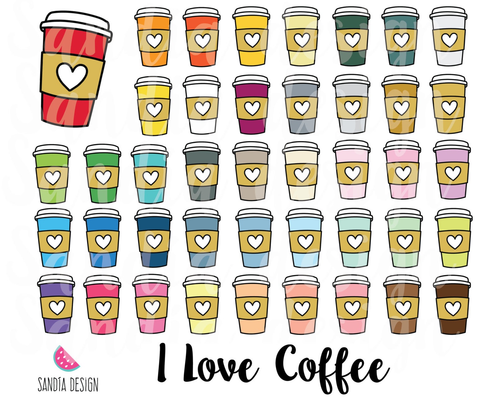 43 Doodle Coffee Clipart. Personal and Commercial Use. - Etsy