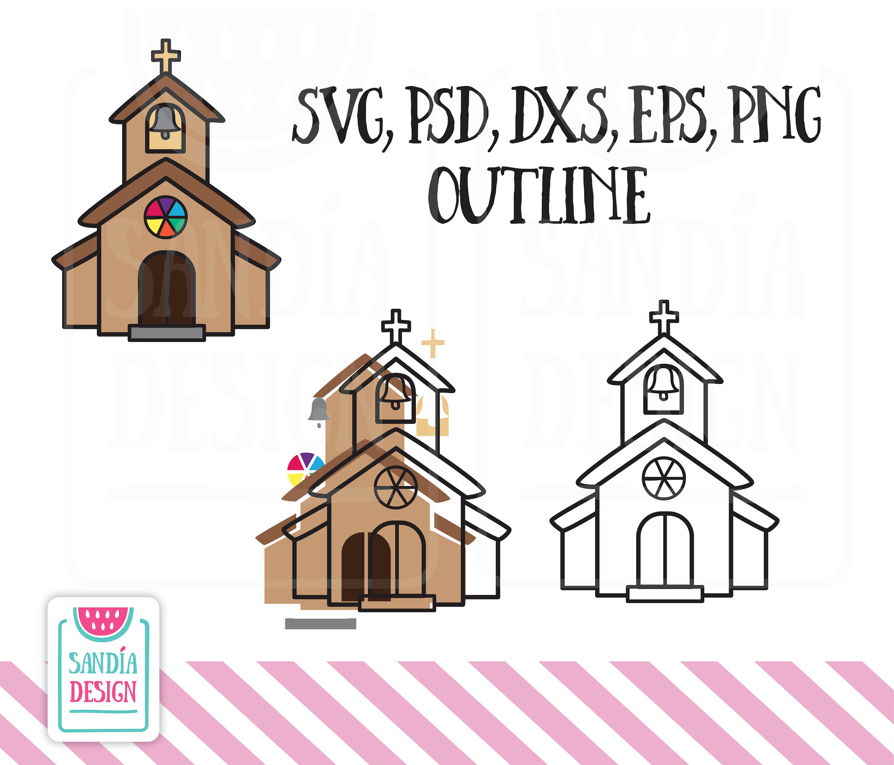 Church Catholic Svg Church Doodle Church SVG Church PNG | Etsy