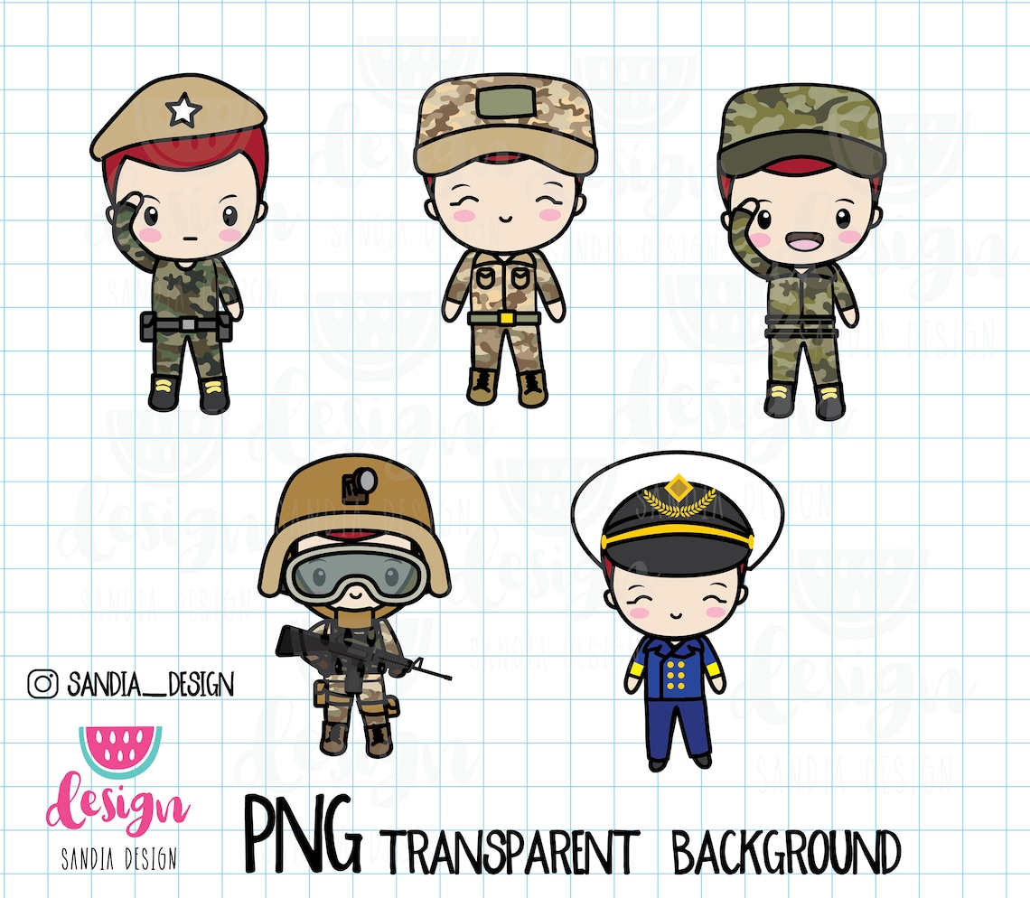 Chibi Chibi Military Boy Redhead Chibi Boy Chibi Girl - Etsy