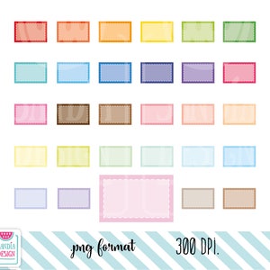 Stiched Half Box Clipart. Personal and Commercial Use. - Etsy