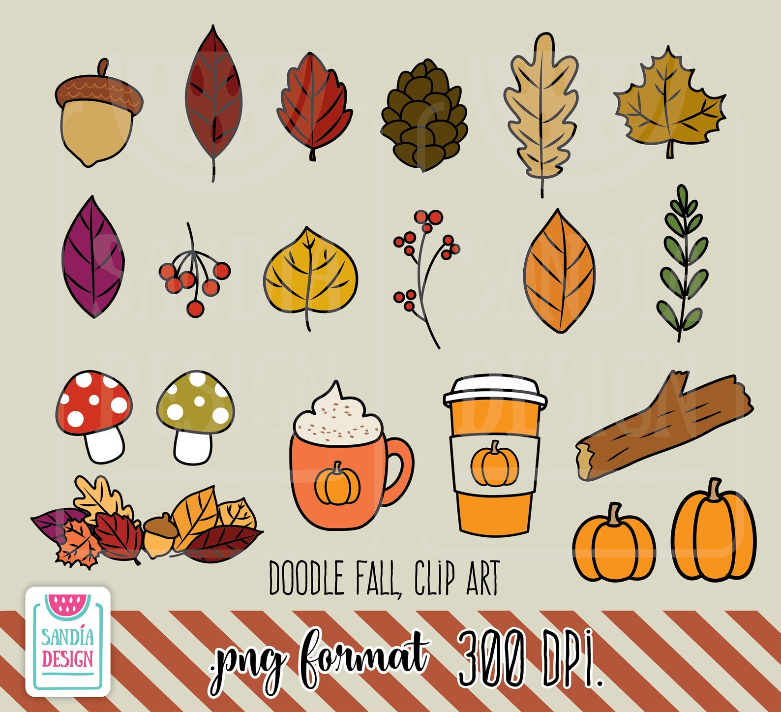 20 Doodle Fall Clipart. Fall Set 2. Personal and Commercial Use. - Etsy