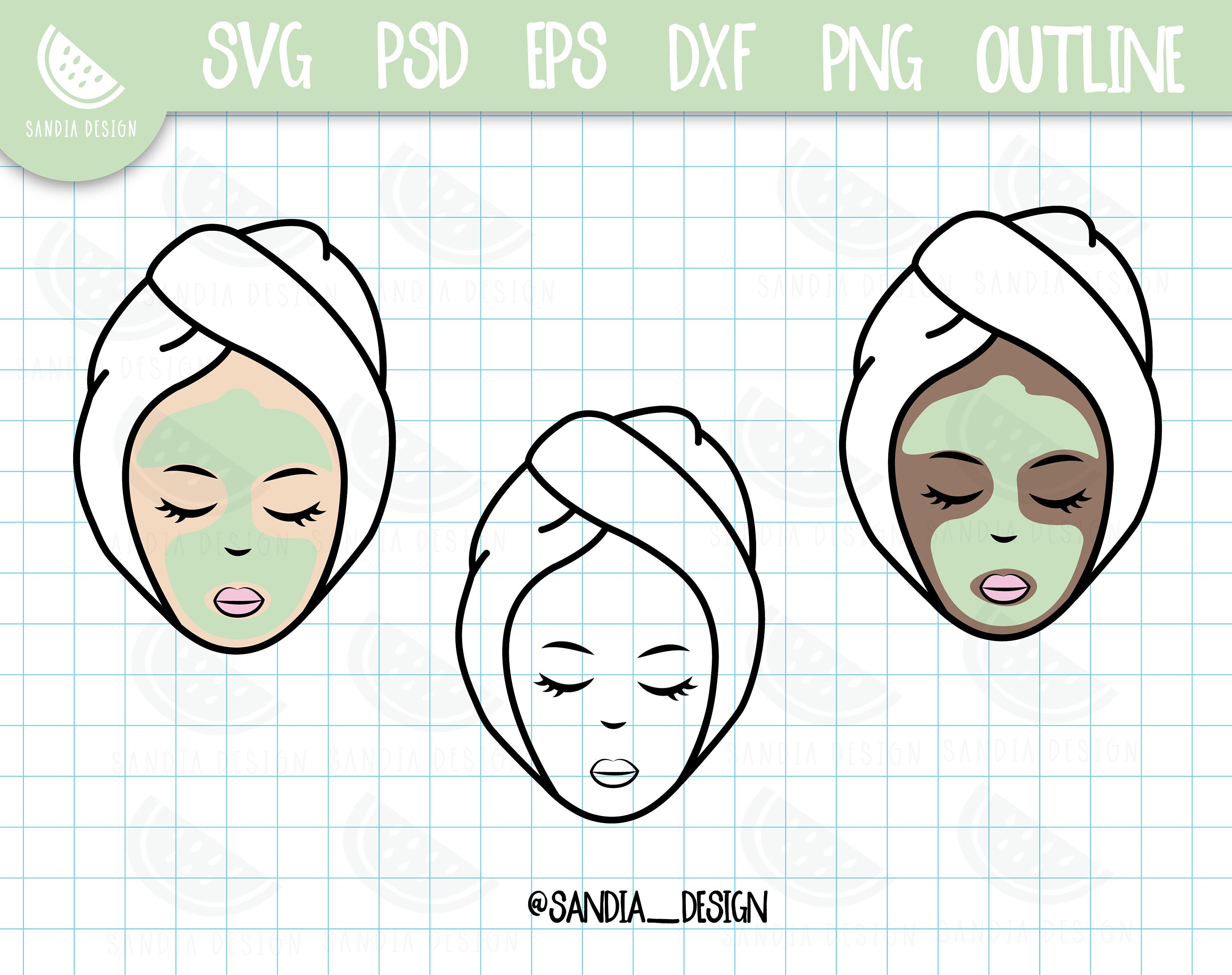 Doodle Spa Day, SVG, PNG, Psd, Outline, Personal and Commercial Use ...