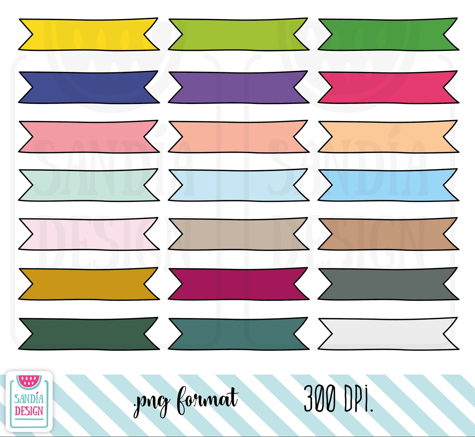 Doodle Banner Clipart. Personal and Comercial Use. - Etsy