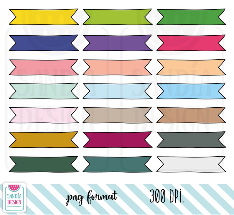 Doodle Banner Clipart. Personal and Comercial Use. - Etsy