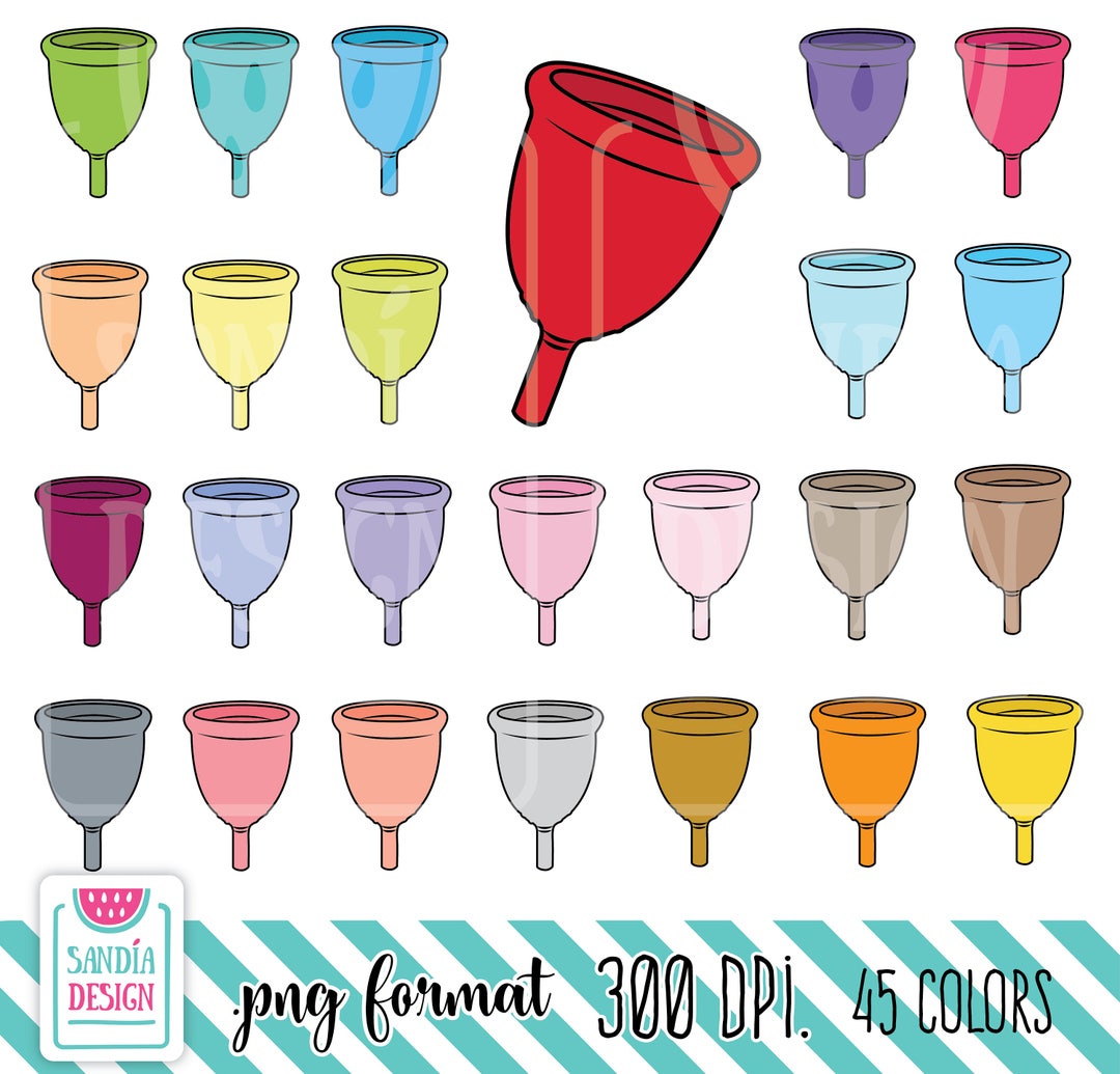 45 Doodle Menstrual Cup Clipart. Period Clipart. Personal and ...
