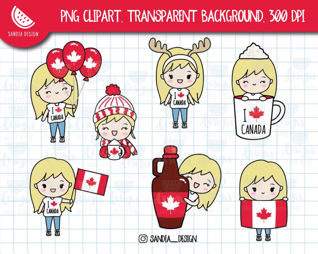 Canada Day Chibi Girl Clipart Blonde Chibi Girl Personal And
