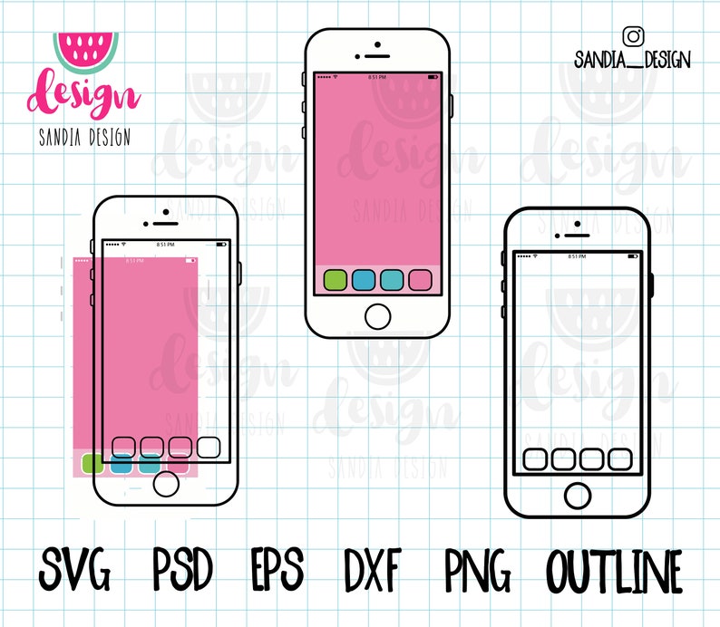 Doodle Smartphone SVG PSD PNG Outline Clipart. Personal - Etsy