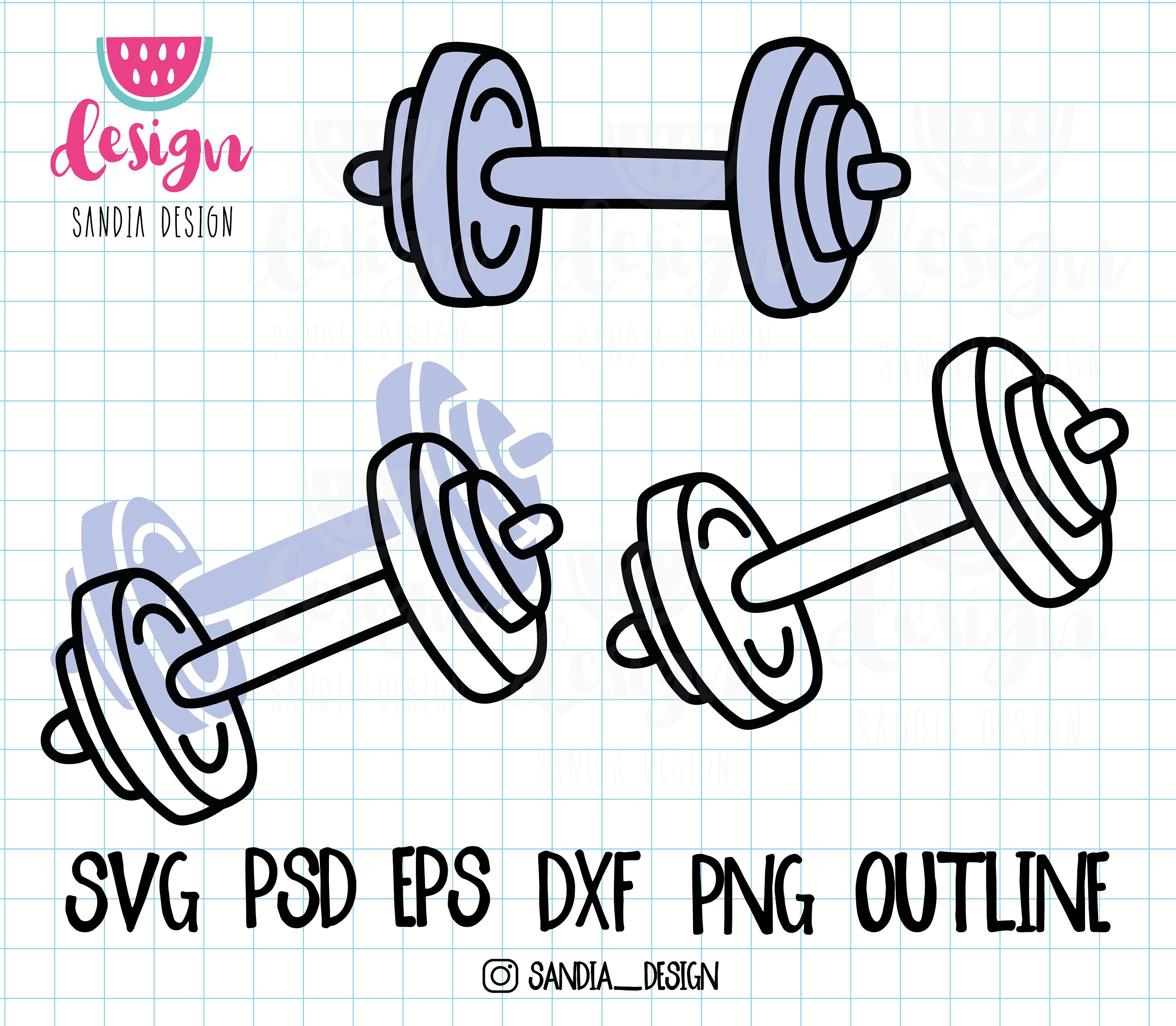 Doodle Weights, SVG, PNG, Psd, Outline, Personal and Commercial Use - Etsy