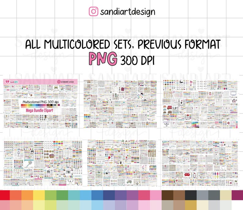 Mega Bundle Clipart, More Than 16000 Images, Planner Sticker Clipart ...