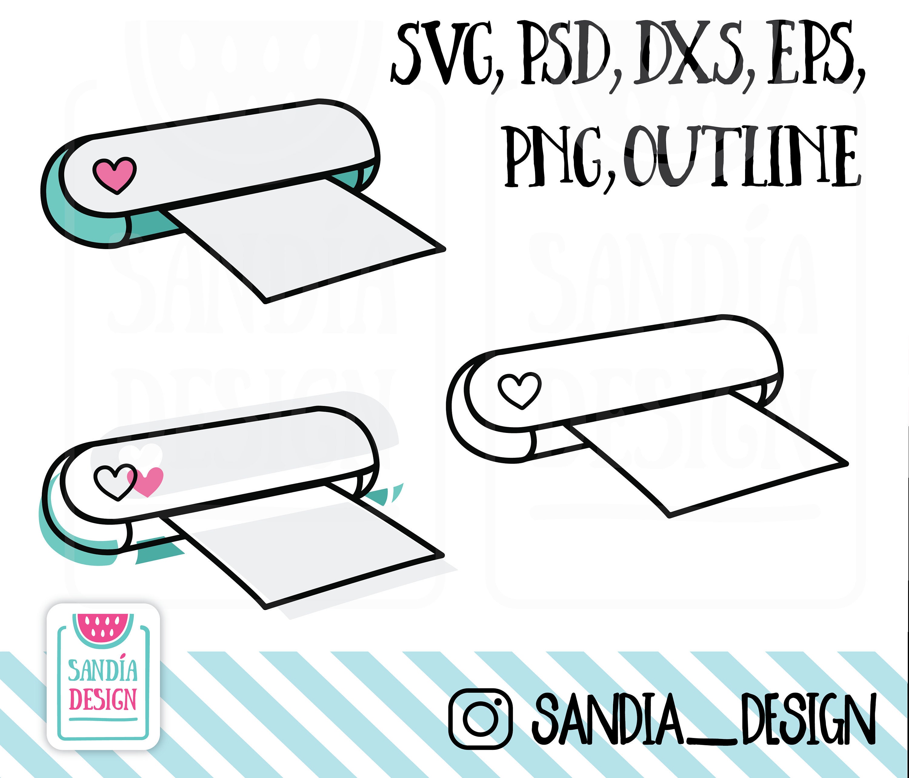 Doodle Plotter Portrait SVG PNG PSD Outline Dxf | Etsy