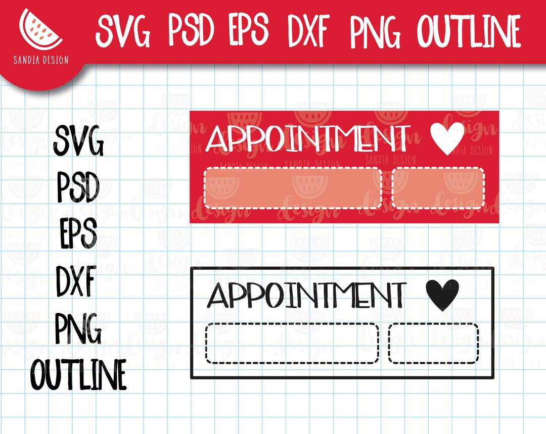 Appointment SVG PNG PSD Outline Personal and Comercial - Etsy UK