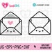 Cute Kawaii Happy Mail, Editable Files, SVG, EPS, PNG, Dxf, Outline ...