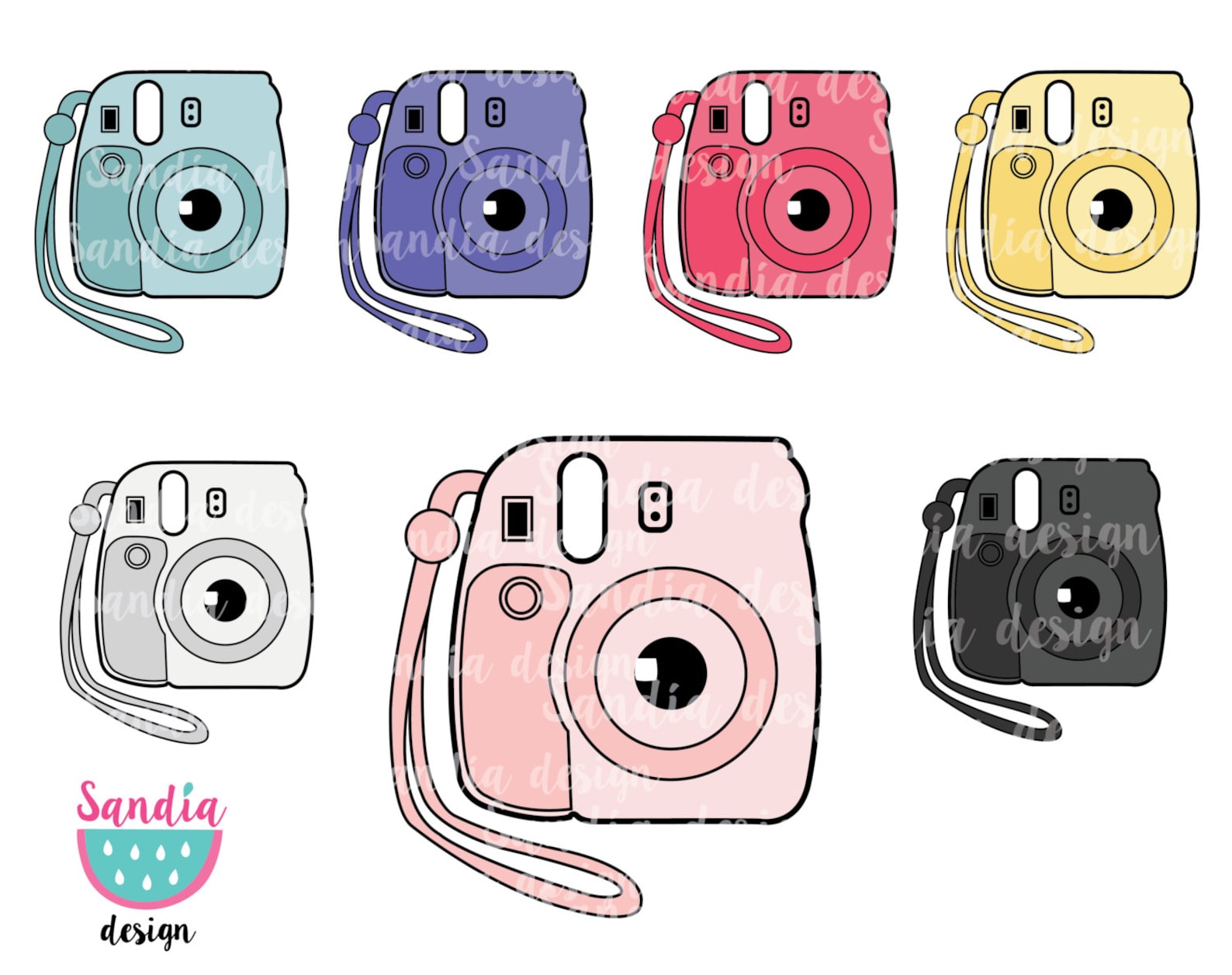 7 Instant Camera Clipart, Personal and Commercial Use. - Etsy