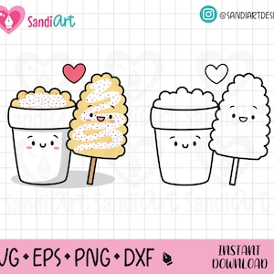 Cute Couple Elote Y Esquites, EPS, SVG, PNG, Dxf, Outline, Commercial ...