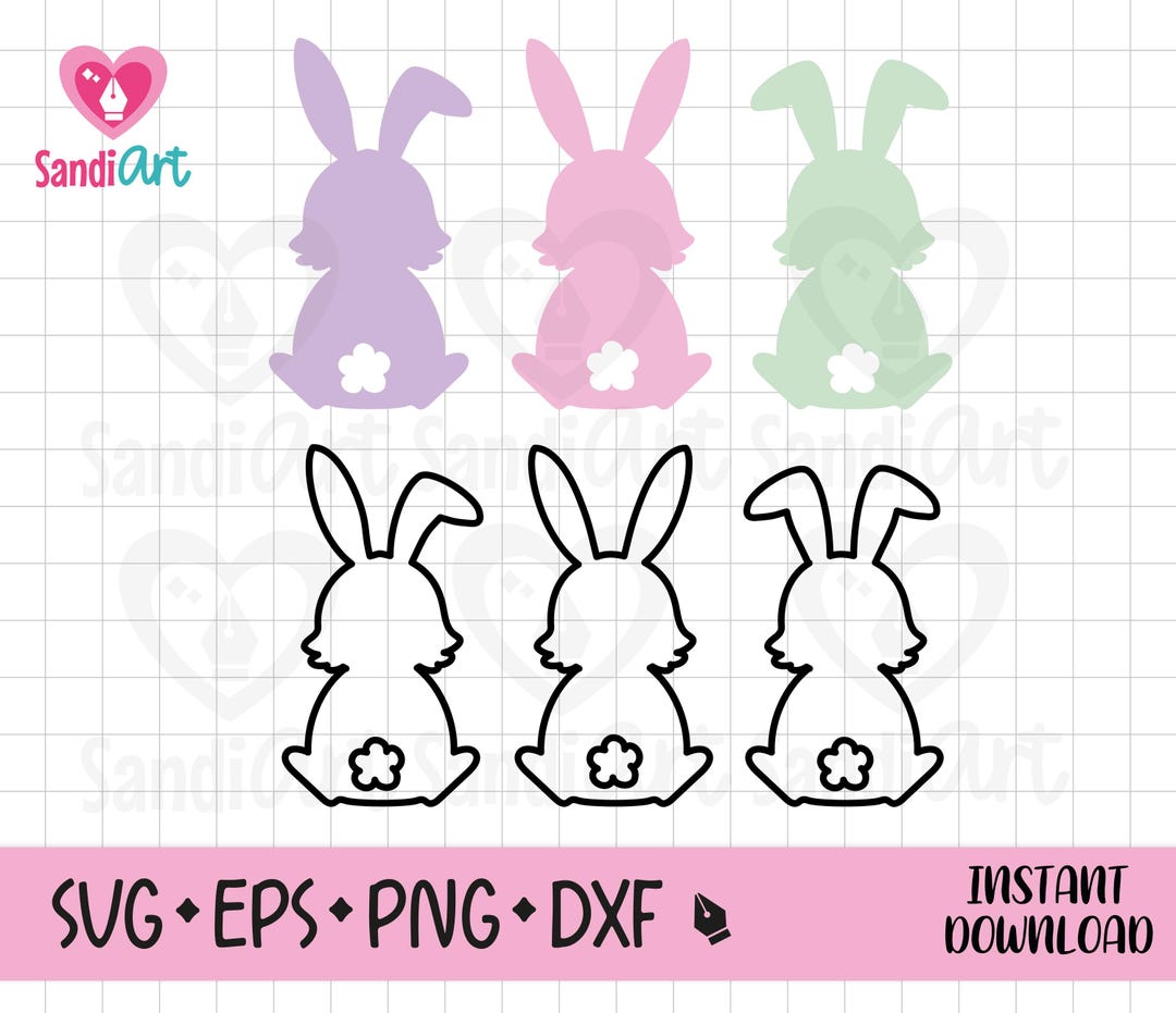 Easter Bunny Clipart, Editable Files, SVG, EPS, PNG, Dxf, Commercial ...