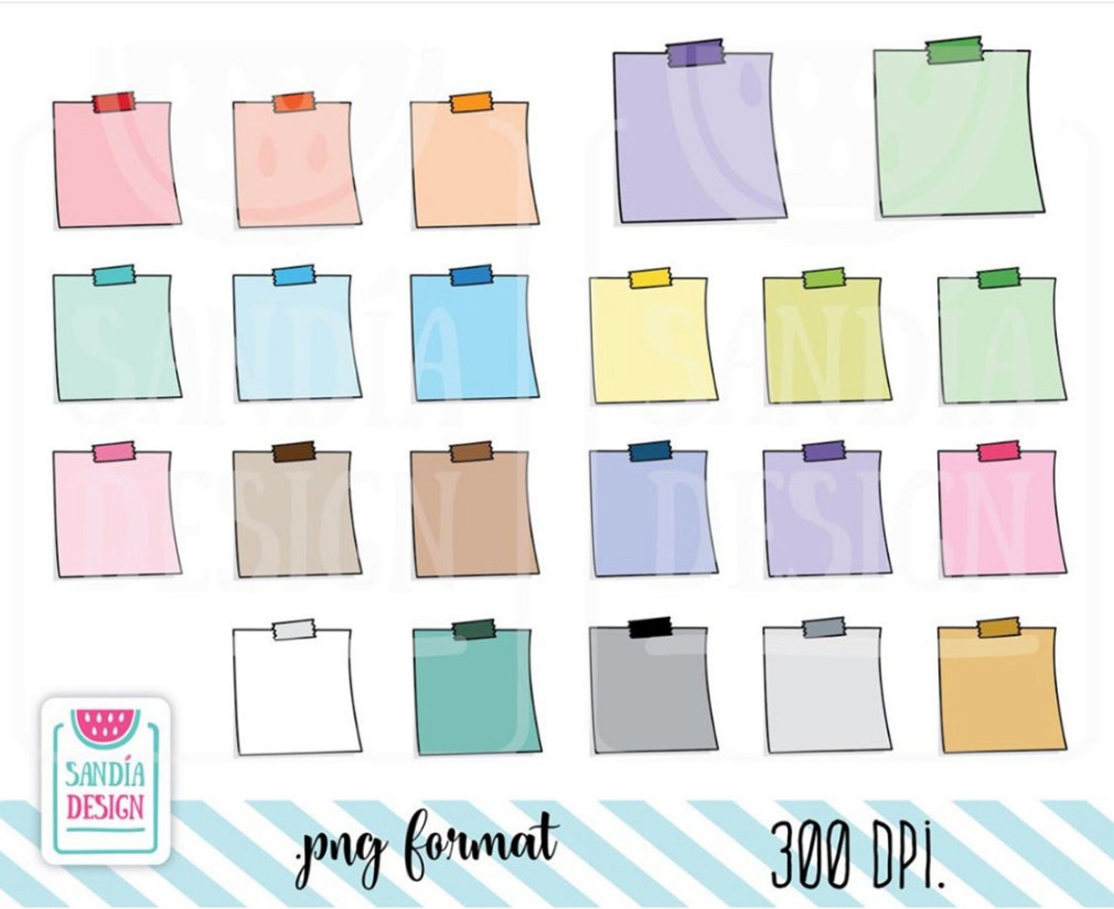 20 Doodle Sticky Note Clipart. Personal and comercial use | Etsy