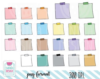 20 Doodle Homework Sticky Note Clipart. Personal and Comercial | Etsy