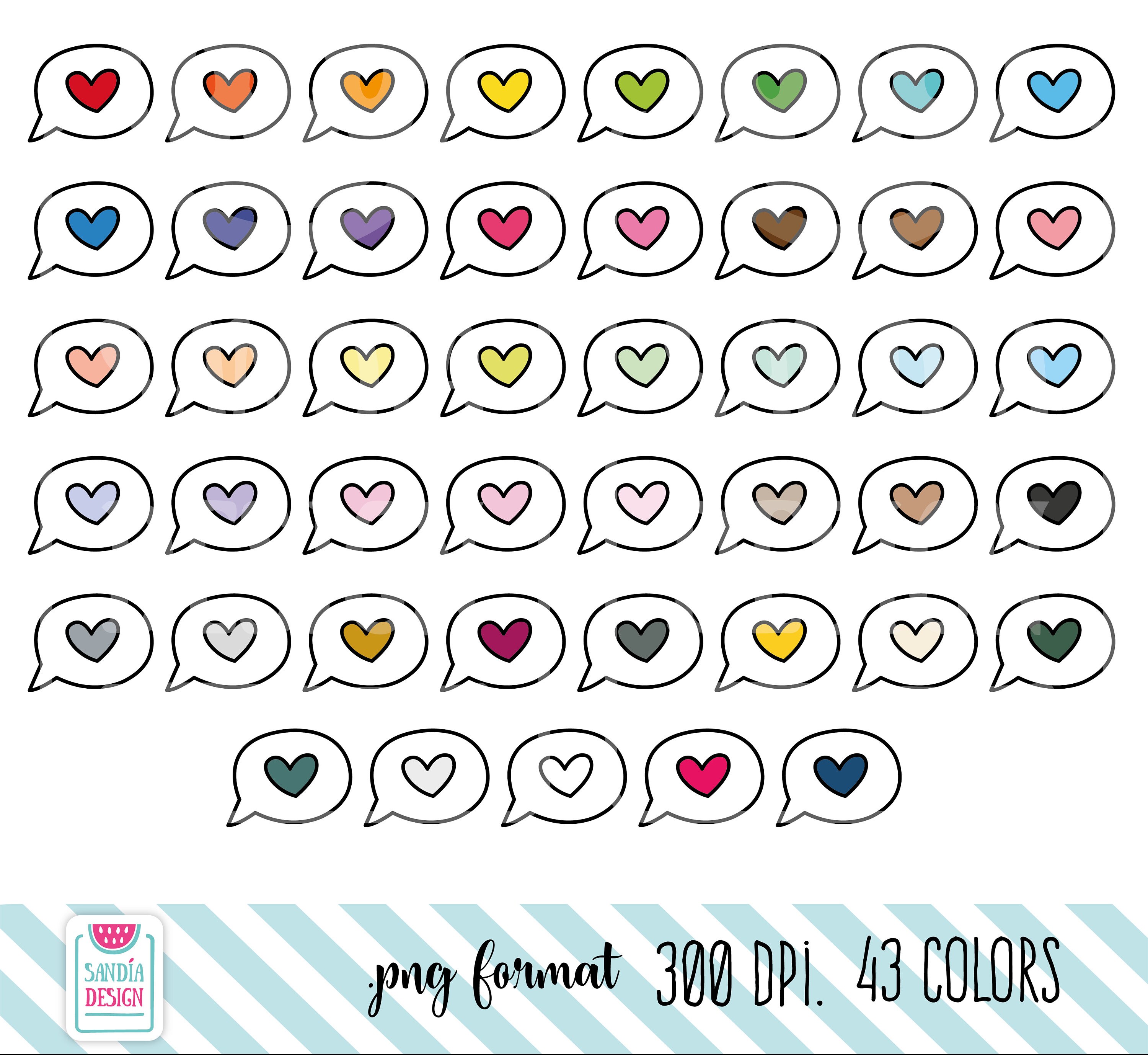 45 Doodle Bubble Text Clipart. Personal and Comercial Use. | Etsy