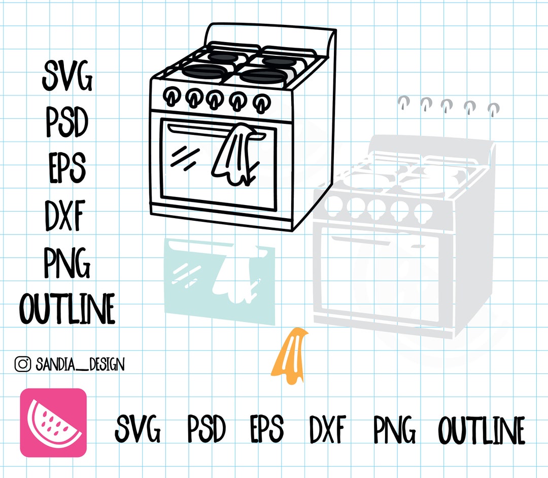 Doodle Stove, SVG, PNG, Psd, Outline, Personal and Commercial Use - Etsy