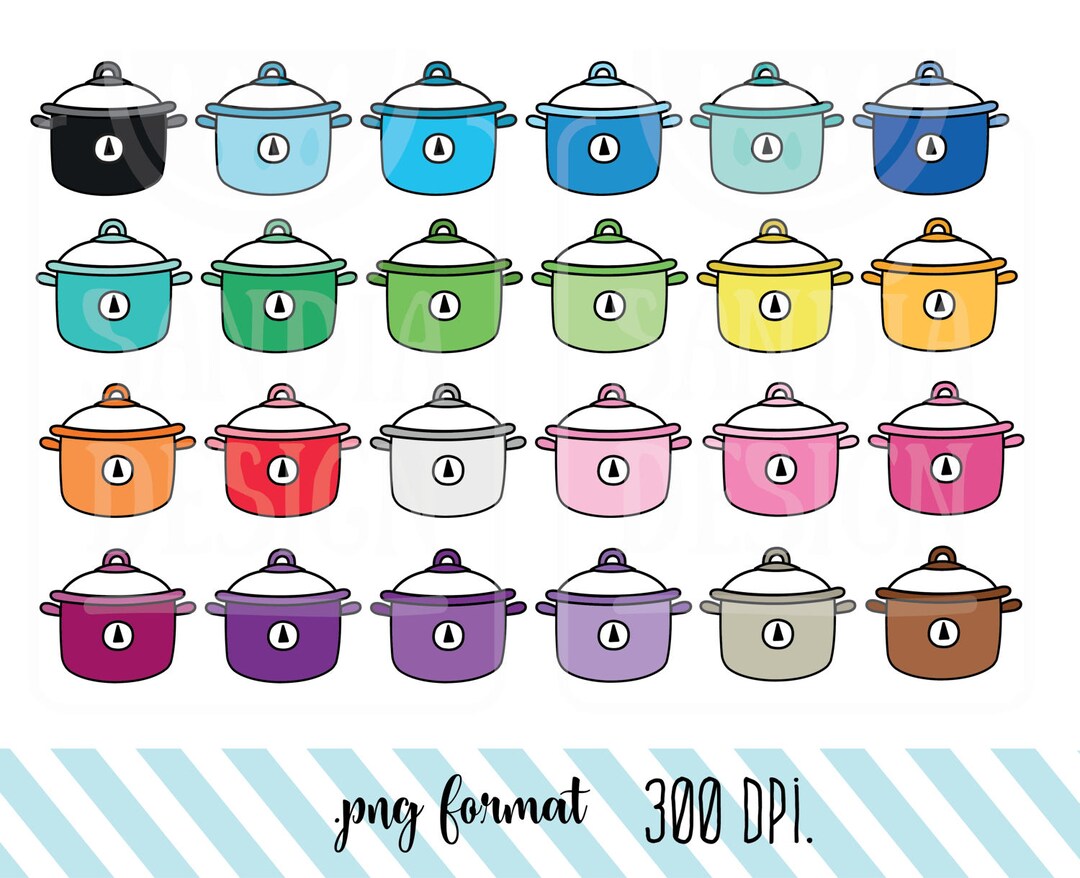 24 Doodle Crockpot Clipart. Personal and Commercial Use. - Etsy