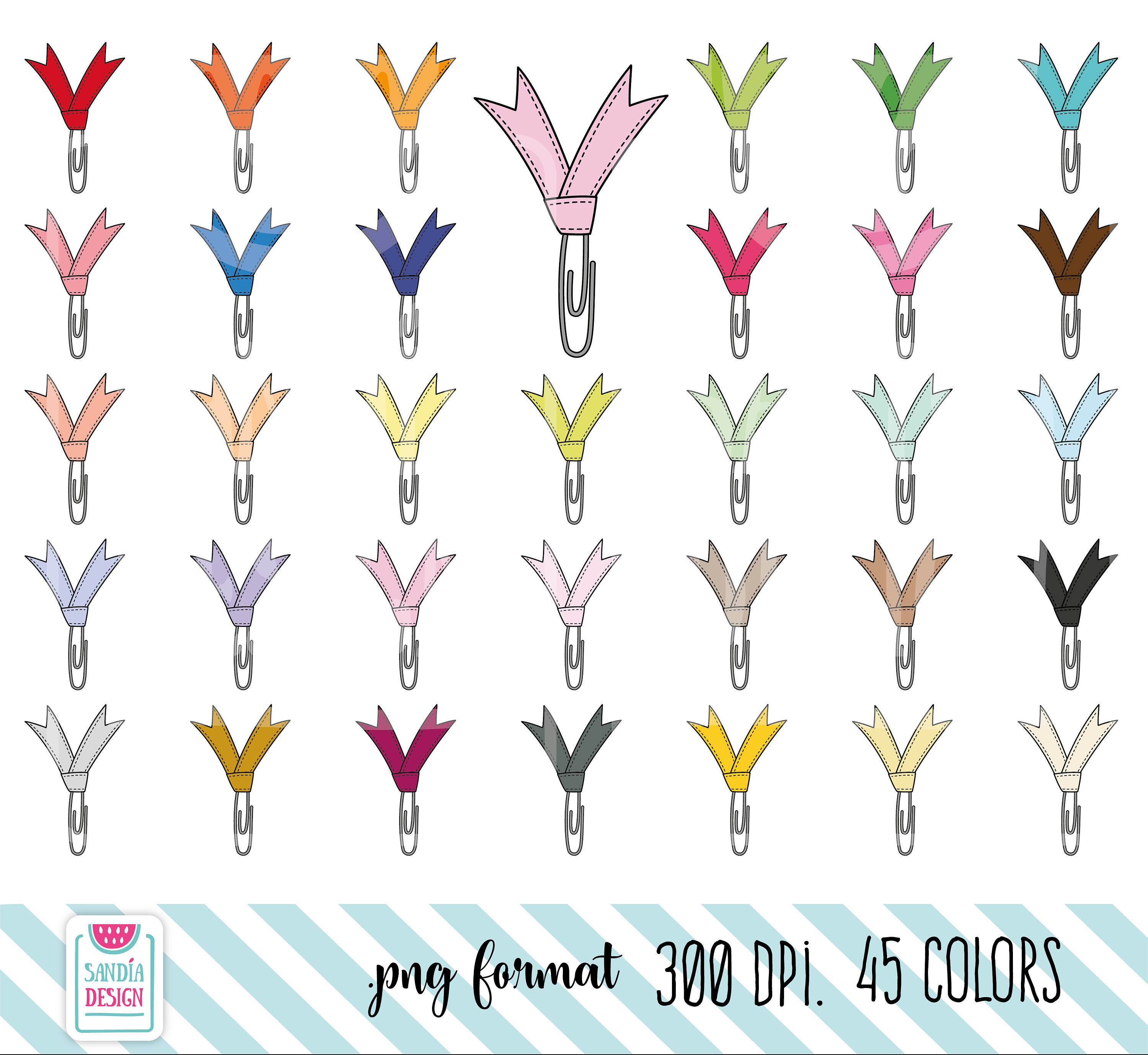 45 Doodle Paper Clip Clipart. Personal and comercial use. | Etsy