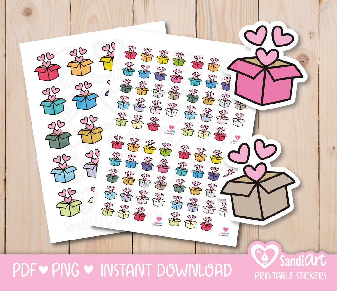 Shipping Box Sticker, Printable Stickers Sheet, Printable Planner ...