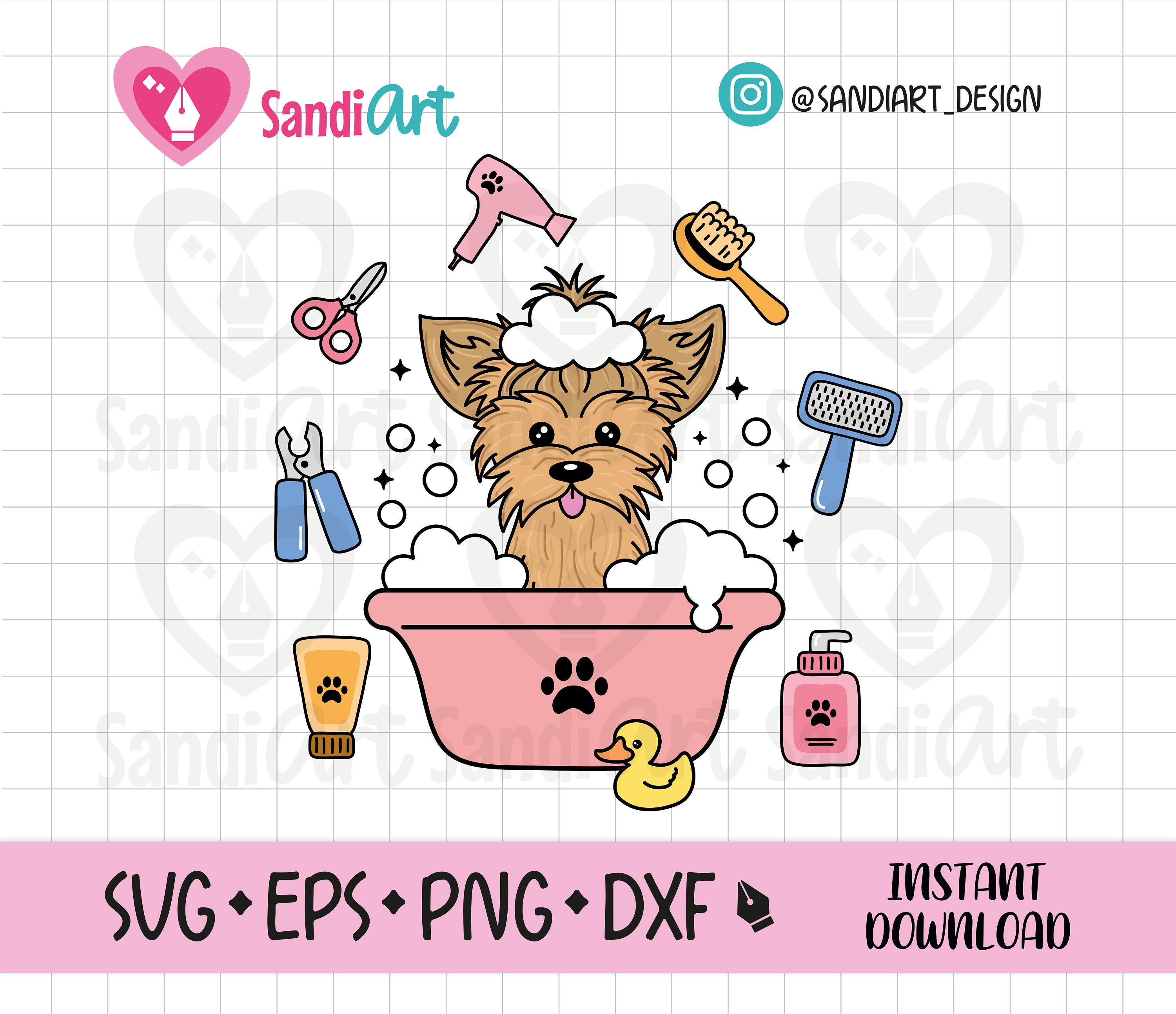 Dog Grooming, SVG, EPS, PNG, Dxf, for Cricut, Silhouette, Sublimation ...
