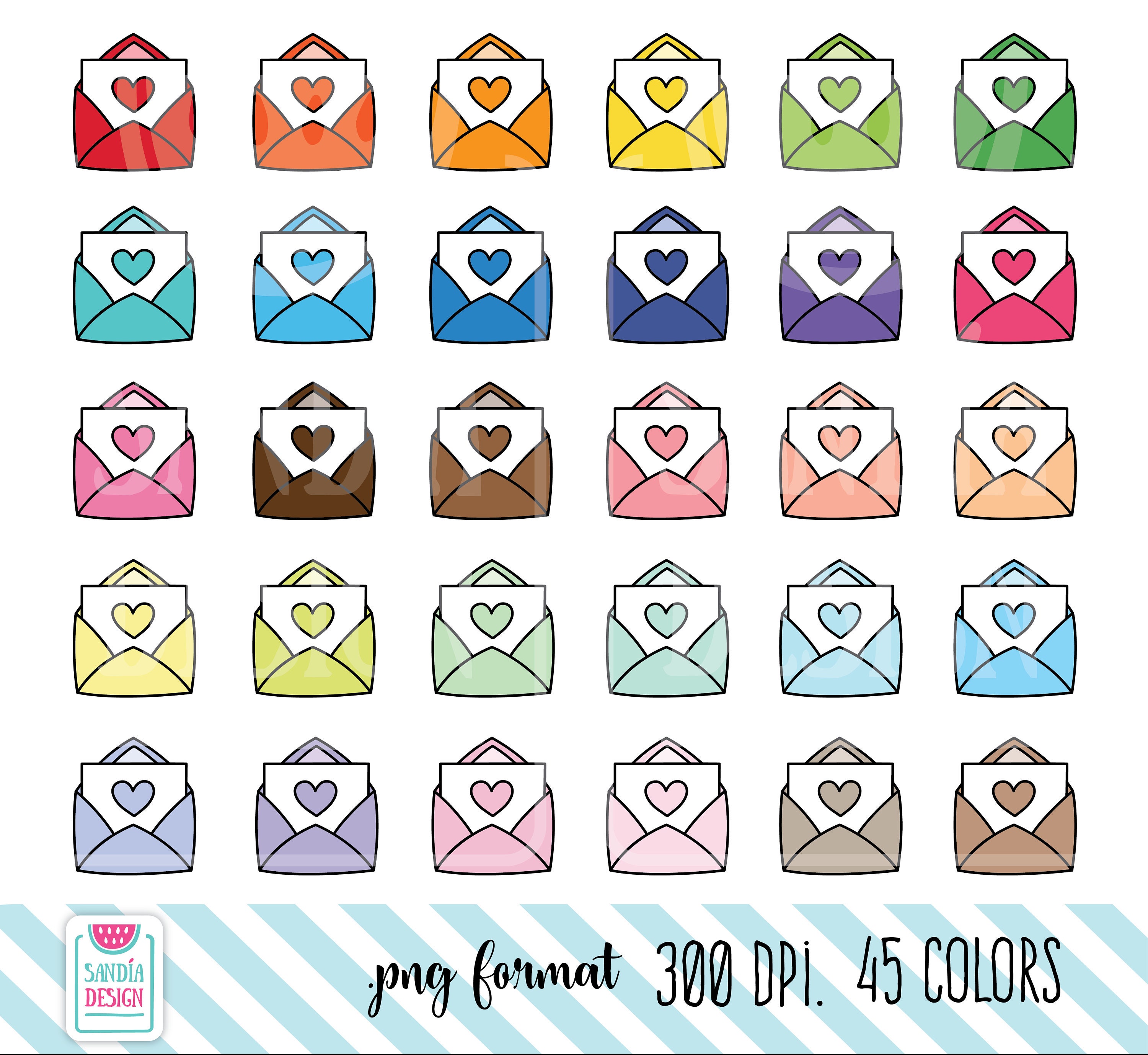 45 Doodle Happy Mail Clipart. Envelope Clipart. Personal and | Etsy